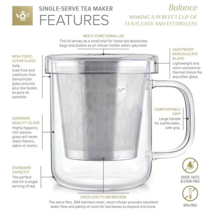 Hot Tea Mug With Lid | Attainable & Sustainable | Teabloom